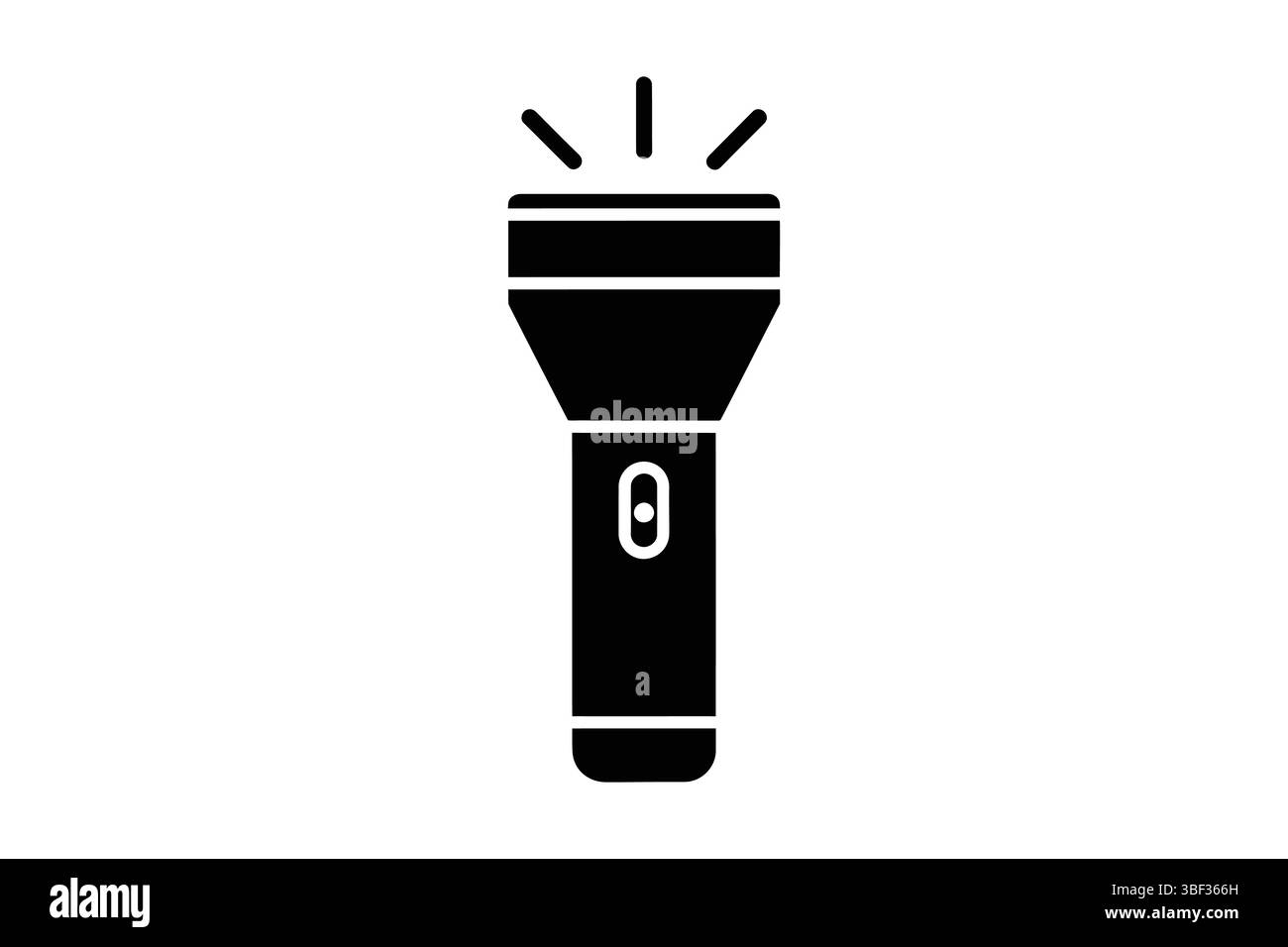 Portable handheld flashlight icon, emergency light, led torch, camping ...