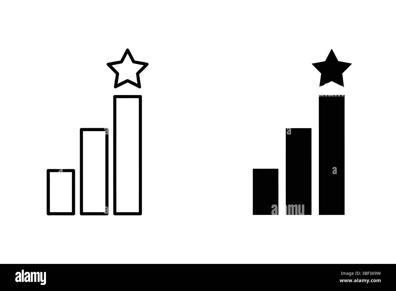 Ranking achievement vector icon, success chart, business graph, star ...