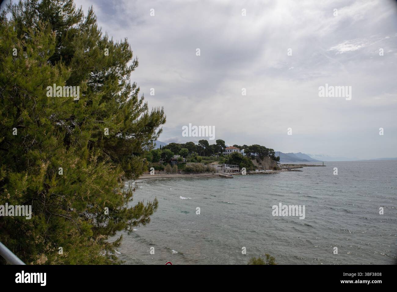 Split, Croatia - Maj 20, 2025: Bacvice beach in Split, Croatia. Ovcice beach in Split. View of ...