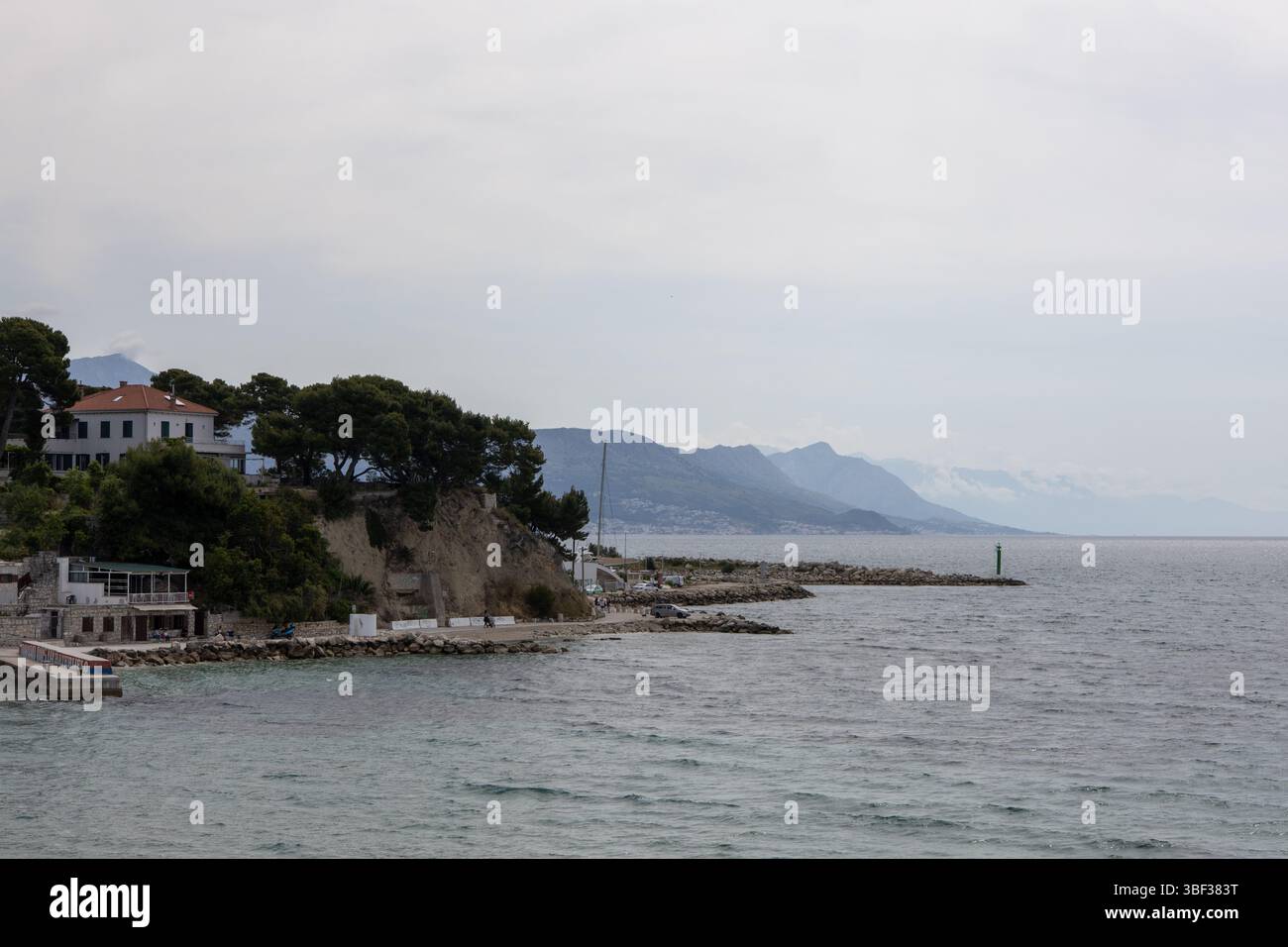 Split, Croatia - Maj 20, 2025: Bacvice beach in Split, Croatia. Ovcice beach in Split. View of ...