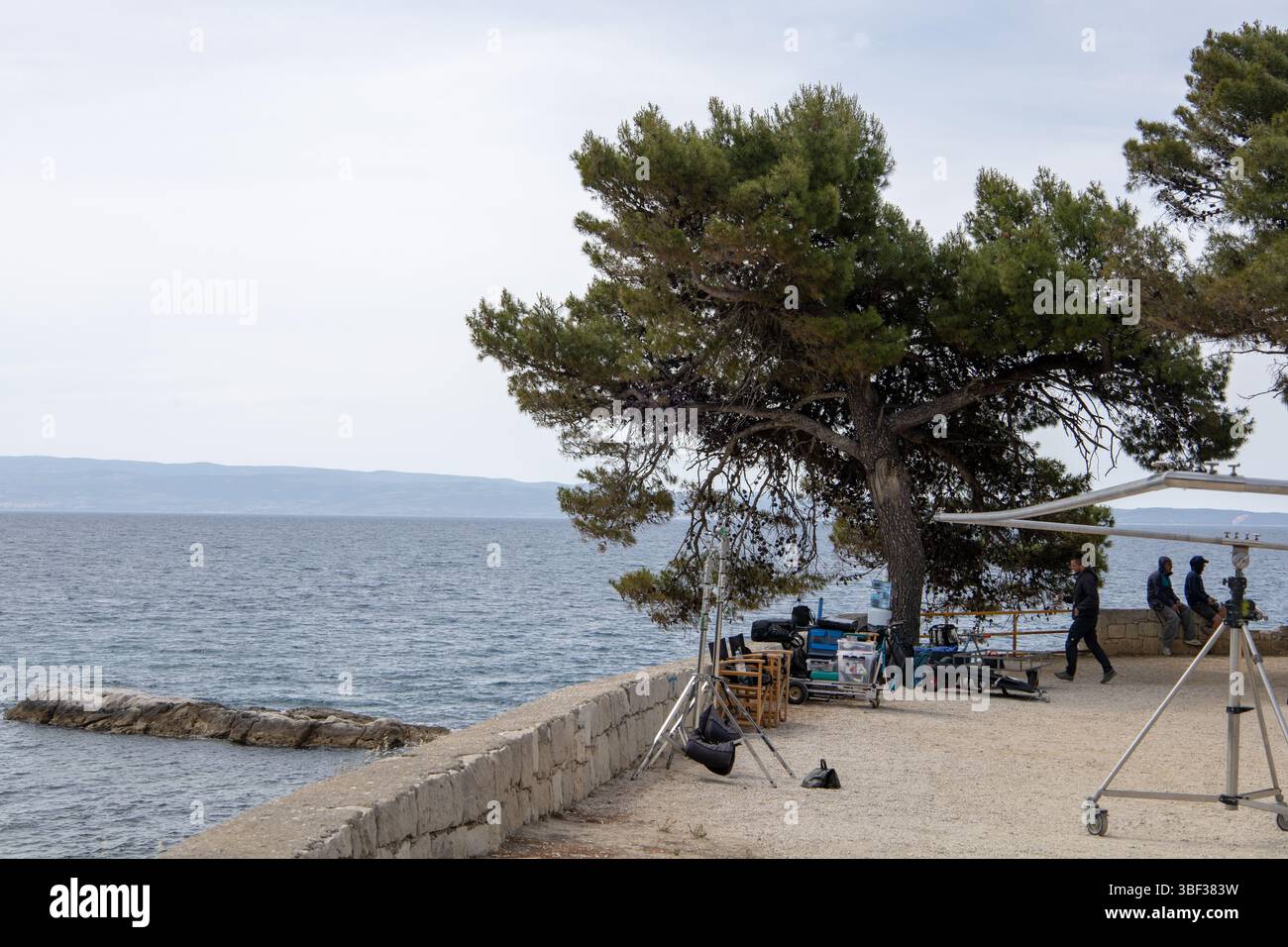 Split, Croatia - Maj 20, 2025: Bacvice beach in Split, Croatia. Ovcice ...