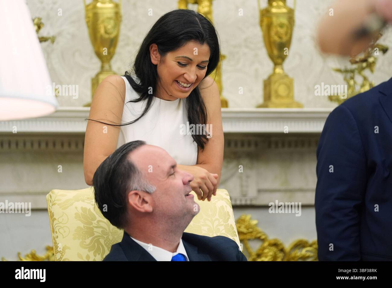 Aide to Elon Musk Katie Miller, top, and White House deputy chief of ...