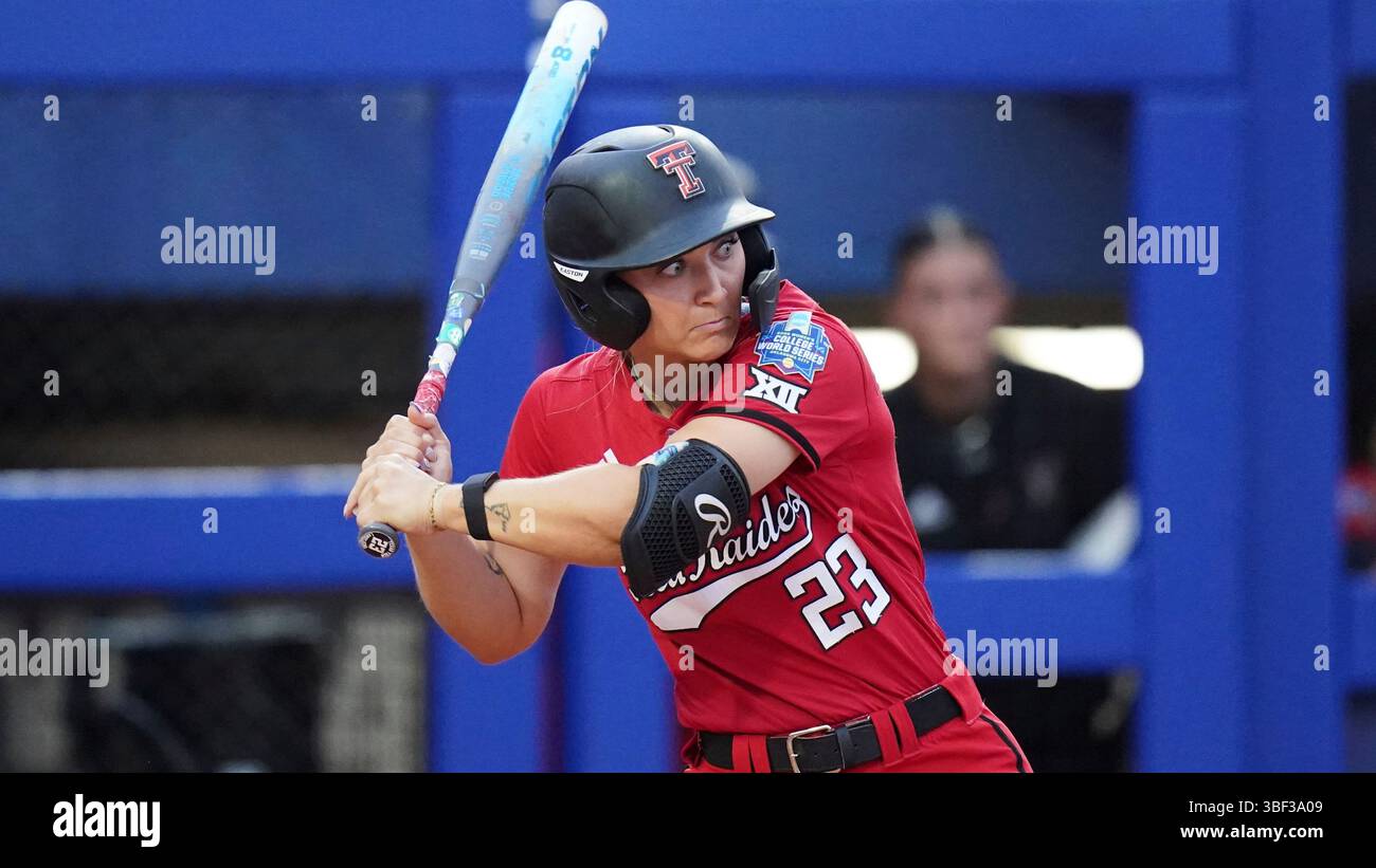 Texas Tech infielder Alexa Langeliers (23) during an NCAA softball ...
