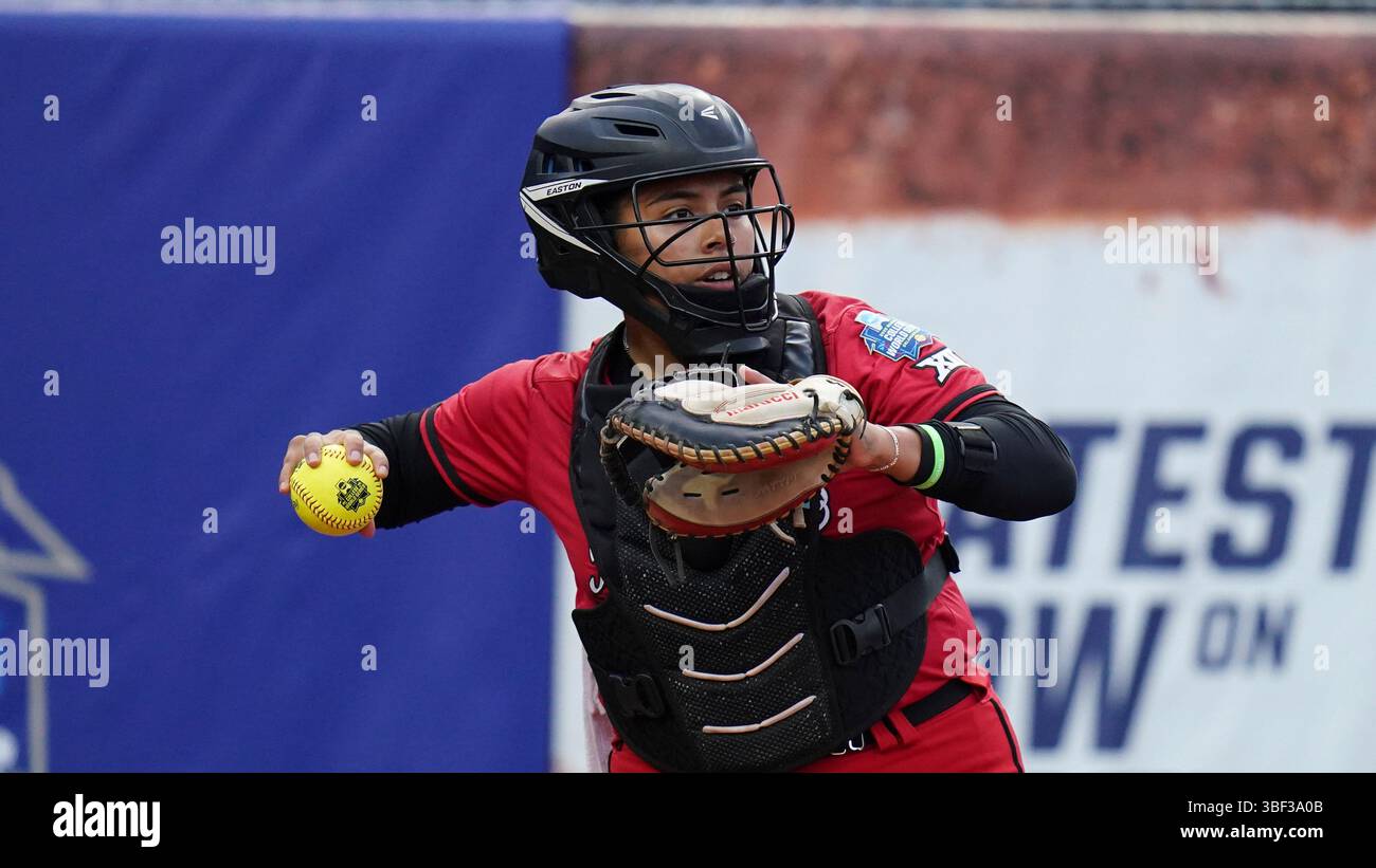 Texas Tech catcher Victoria Valdez (13) during an NCAA softball Women's ...