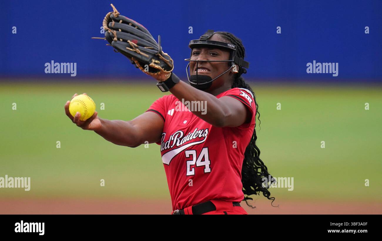 Texas Tech starting pitcher/relief pitcher NiJaree Canady (24) during an NCAA softball Women's ...