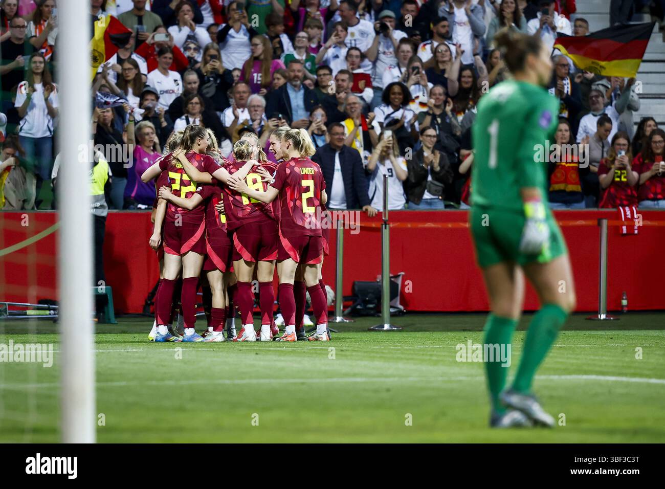 BREMEN - Lea SchÃ¼ller of Germany celebrates 4-0 during a Nations ...