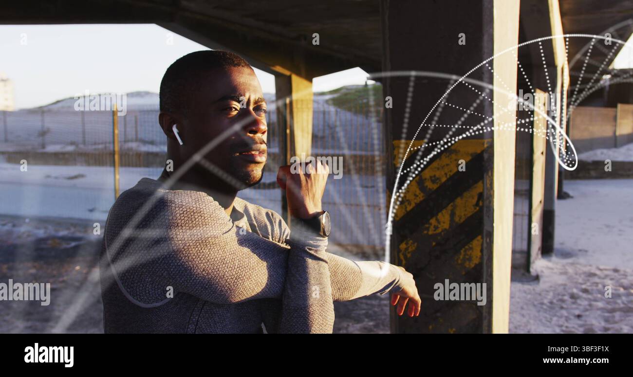 Stretching african american man hi-res stock photography and images - Alamy