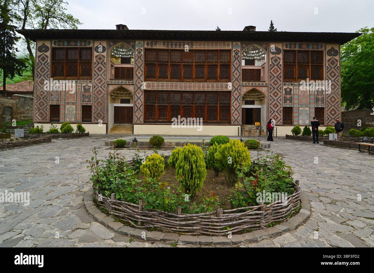 A view of the Khan Palace in the historical city of Sheki, Azerbaijan ...