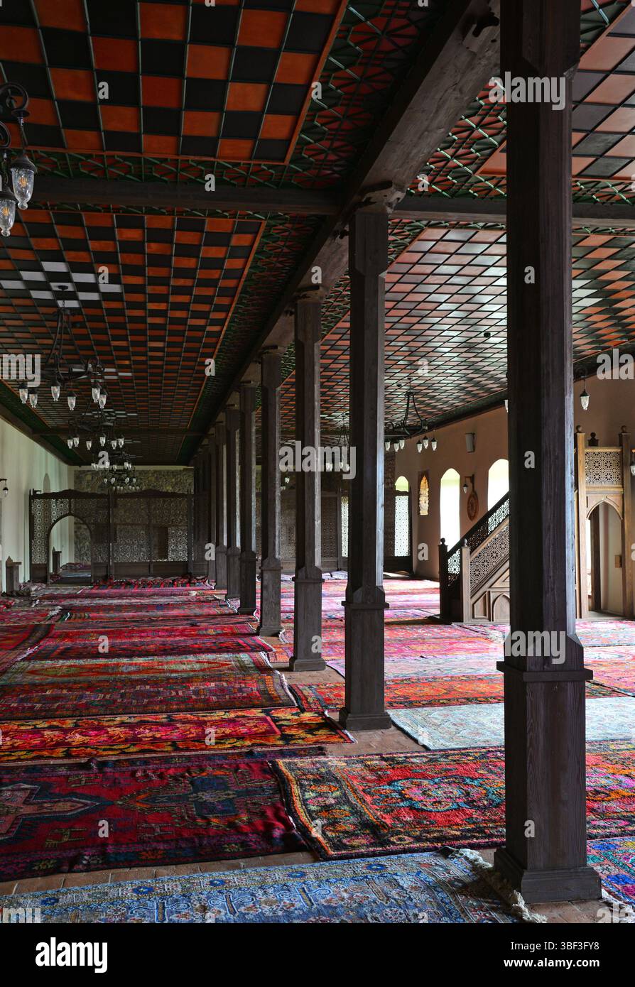 A view from the Khan Mosque in the historical city of Sheki, Azerbaijan ...