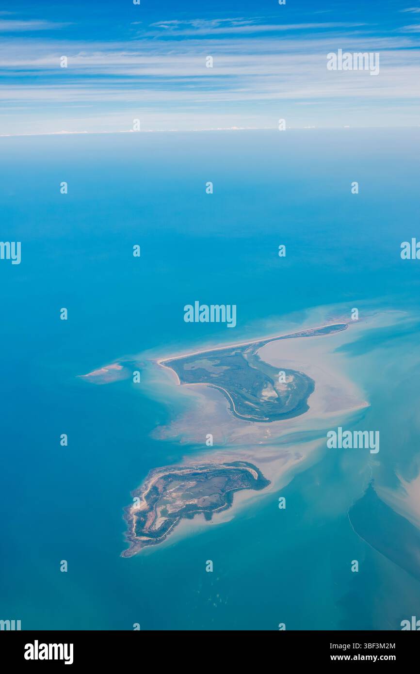 Darwin Australia -May 10 2025; Aerial city shots leaving Darwin to fly ...
