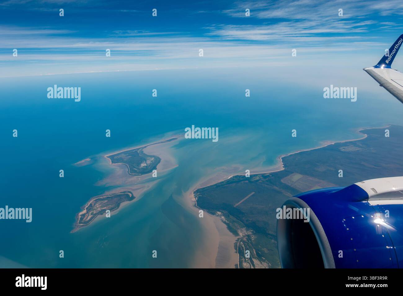 Darwin Australia -May 10 2025; Aerial city shots leaving Darwin to fly ...