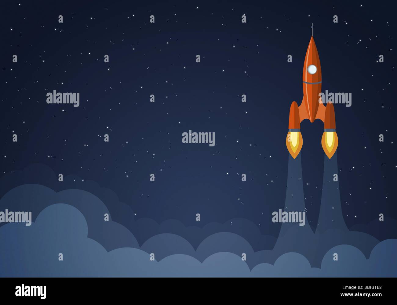 Art launch rocket with sky space. Startup concept Stock Photo - Alamy