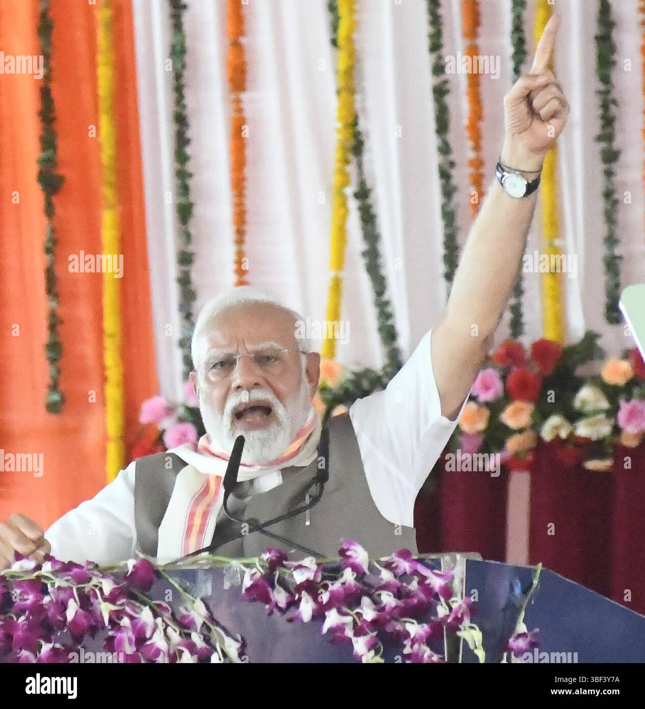 BIKRAMGANJ, INDIA - MAY 30: Prime Minister Narendra Modi addressed a ...