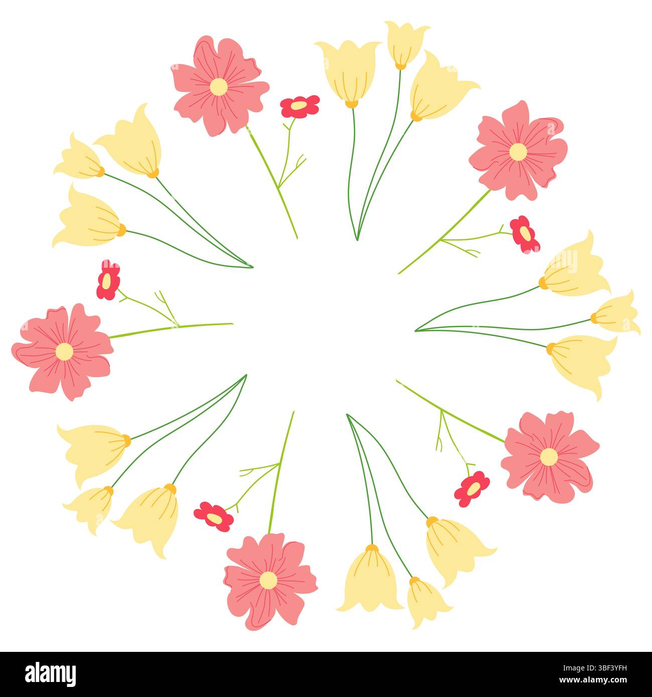 Flower garden yellow red Stock Vector Images - Alamy