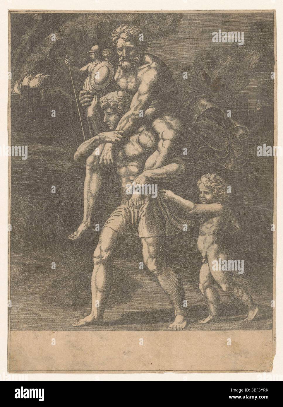 Italy, Raphael, Italy, Master of the Dice, Aeneas and his family flee ...