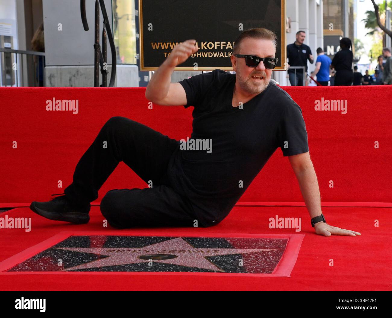 Los Angeles, United States. 30th May, 2025. Comedian Ricky Gervais sits ...