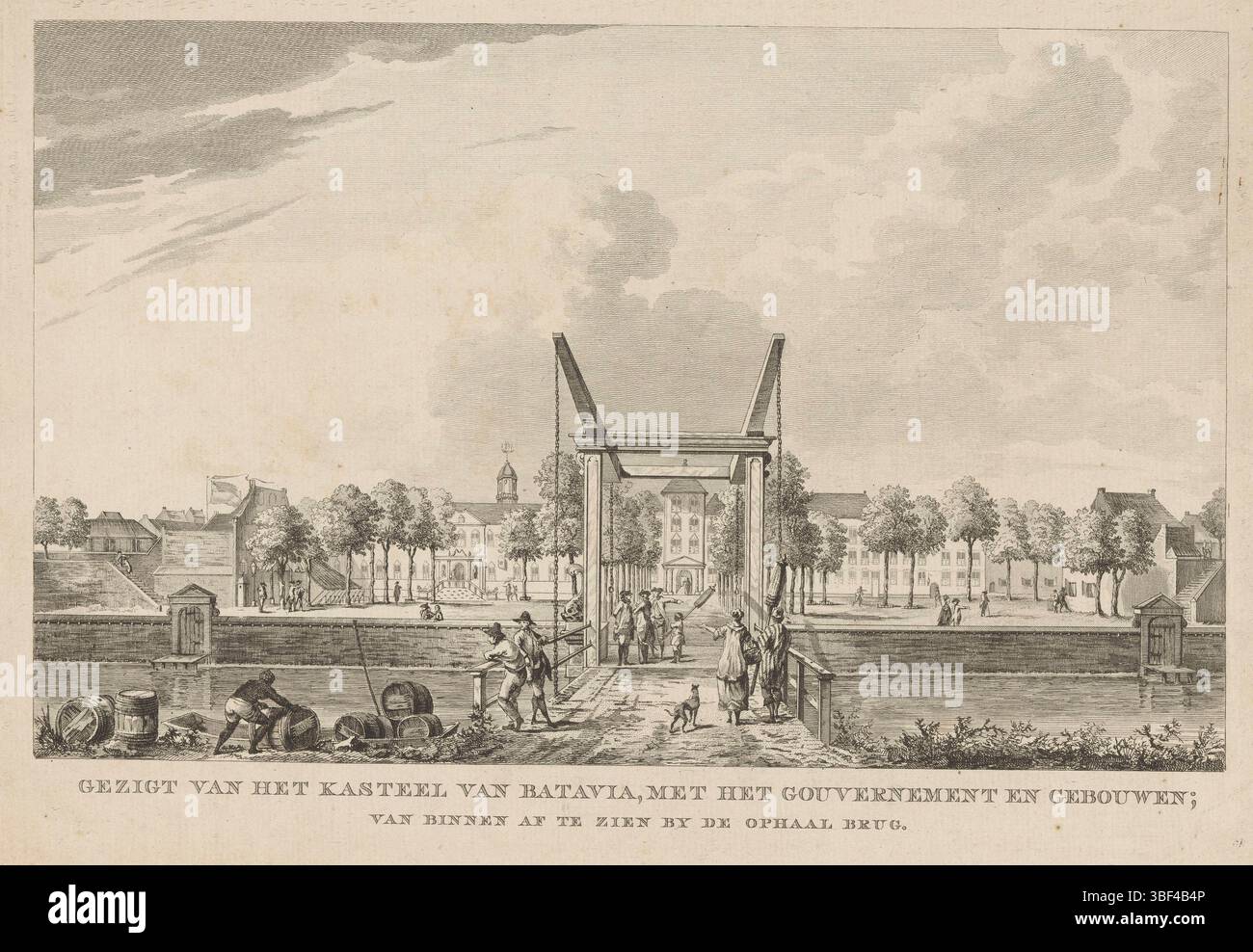 Netherlands, View of the castle of Batavia, with the governorate and ...