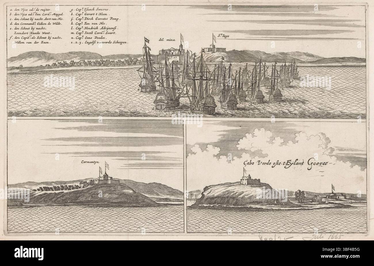 Northern Netherlands, View of Elmina, Cormantijn and the island Goeree ...
