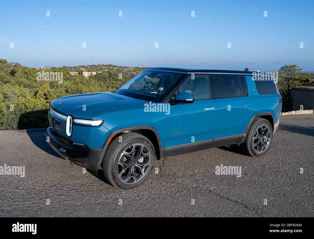 May 30, 2025. 2025 Rivian R1S. Rivian blue paint. Santa Fe, New Mexico ...
