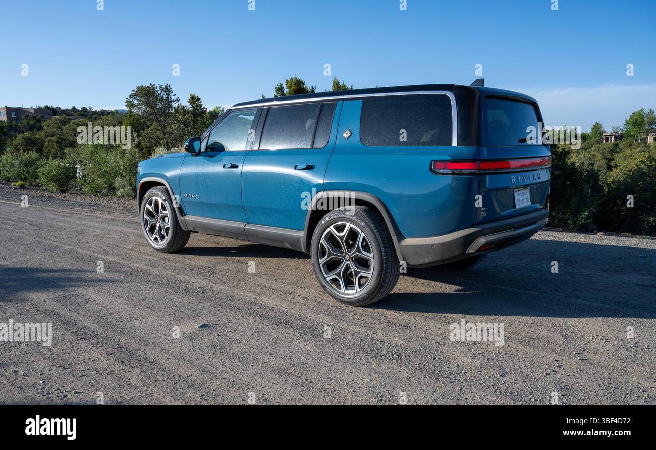 May 30, 2025. 2025 Rivian R1S. Rivian blue paint. Santa Fe, New Mexico ...