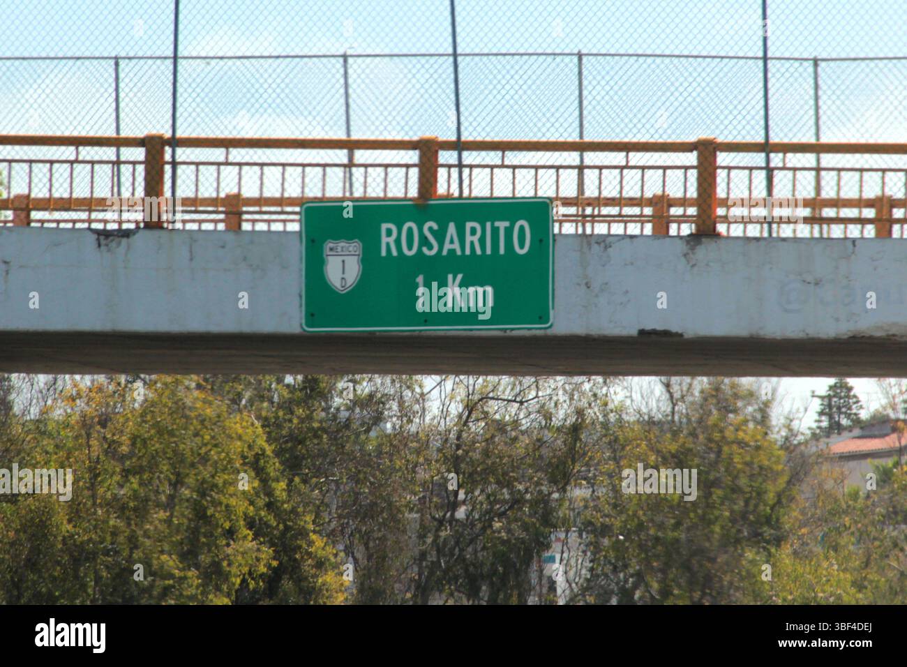 Ensenada, Baja California, Mexico - Mar 14 2025: Road signs on the ...
