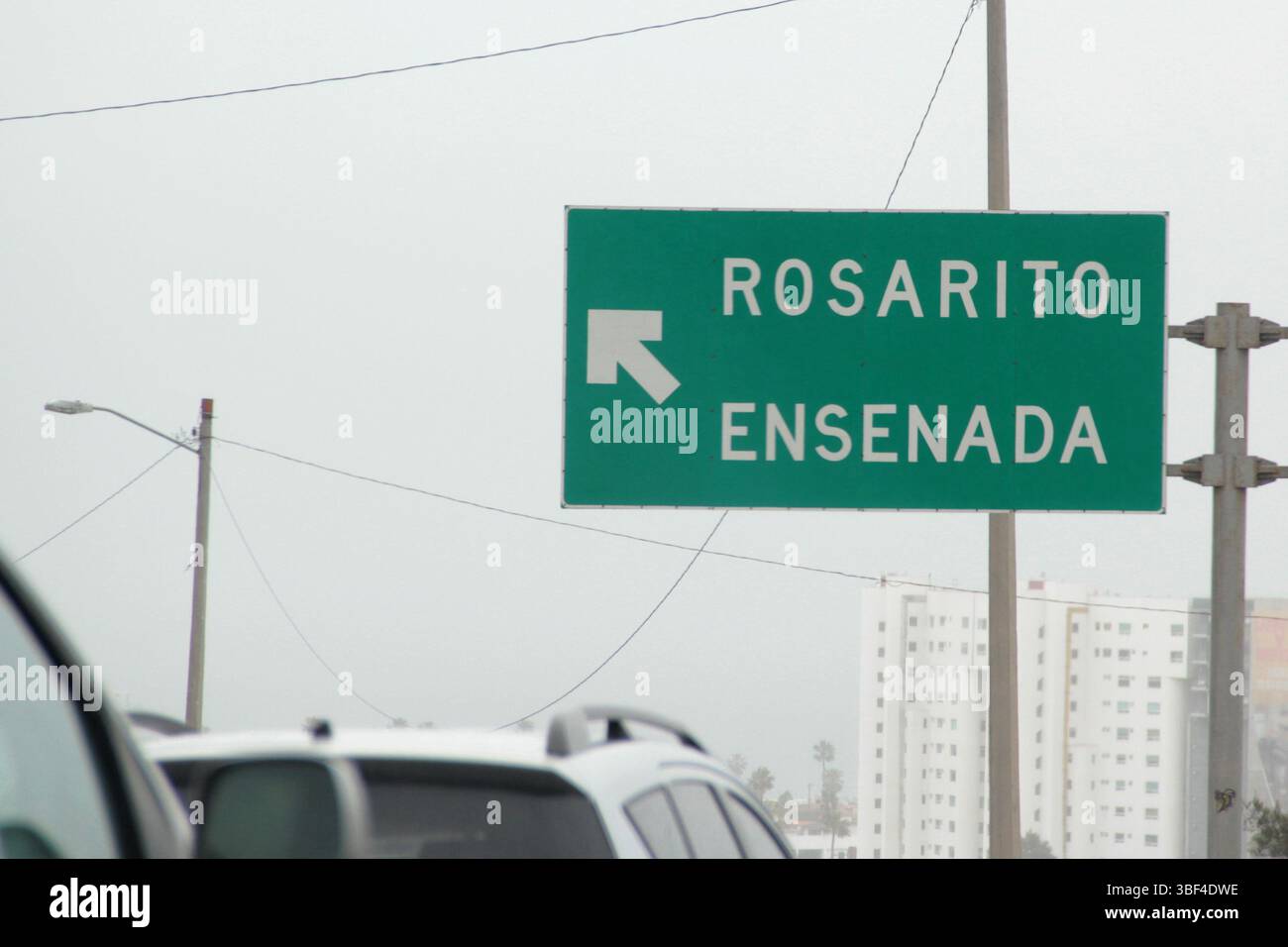 Ensenada, Baja California, Mexico - Mar 14 2025: Road signs on the ...