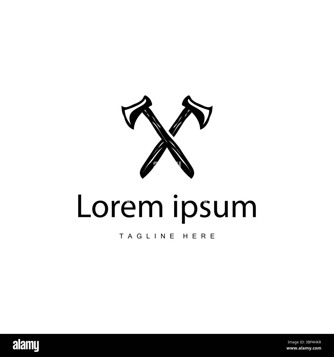Woodcutting Tool Ax Logo, Woodcutter Vector Simple Design Symbol ...
