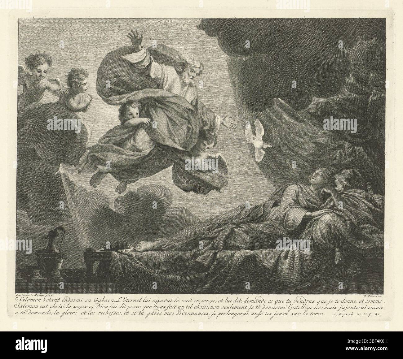 Picart, Bernard, Lesueur, Eustache, God appears to Solomon, verse lower ...