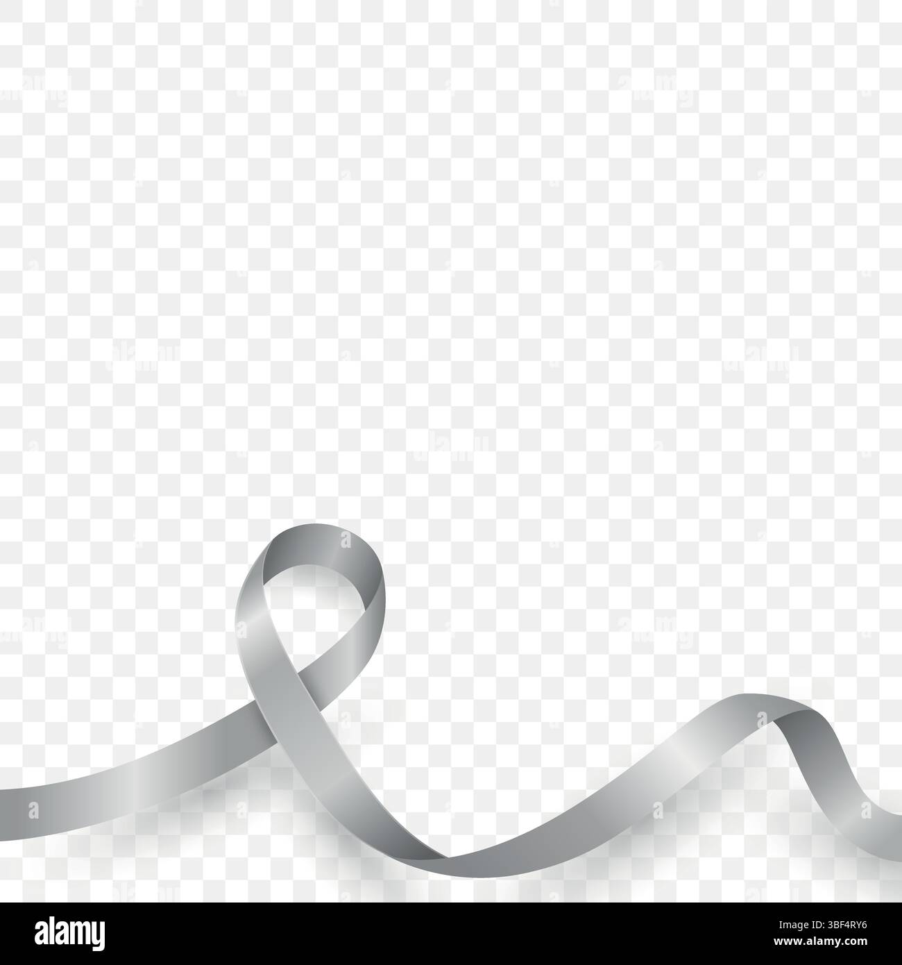 Vector Gray Ribbon Loop, Ribbon Accent, Ribbon Design. Brain Cancer ...