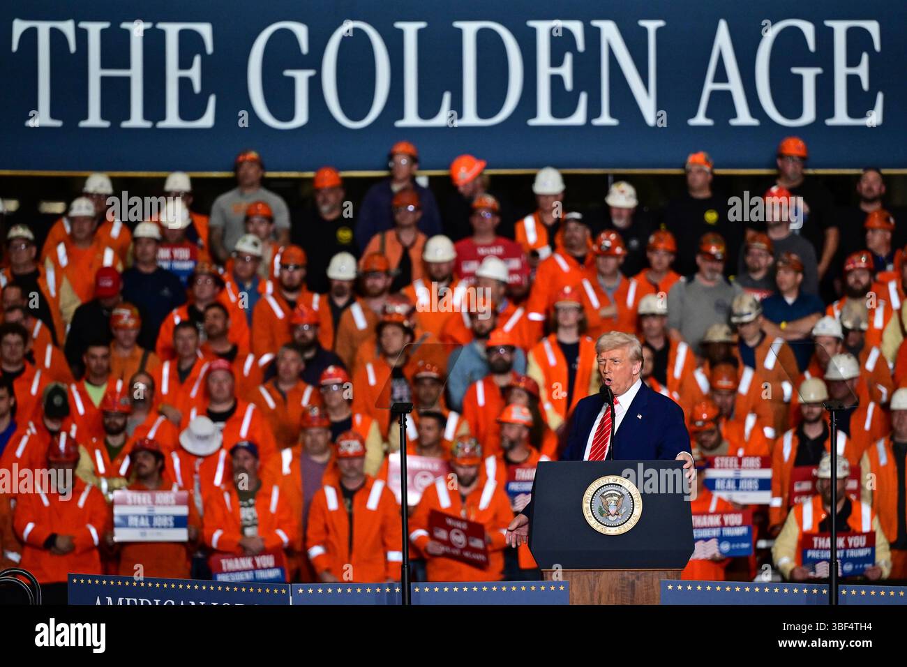 President Donald Trump speaks at the U.S. Steel Mon Valley Works-Irvin ...
