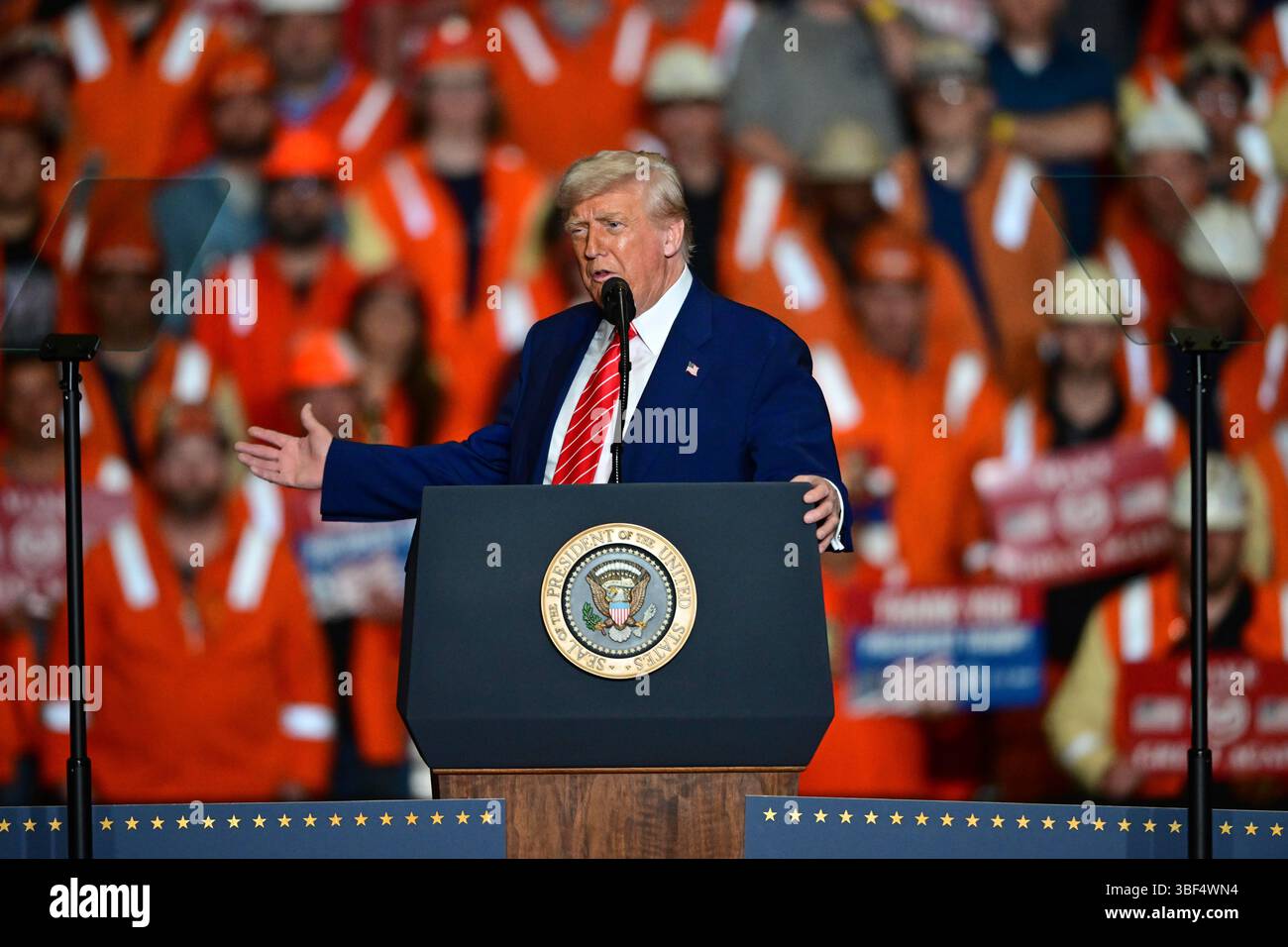 President Donald Trump speaks at the U.S. Steel Mon Valley Works-Irvin ...