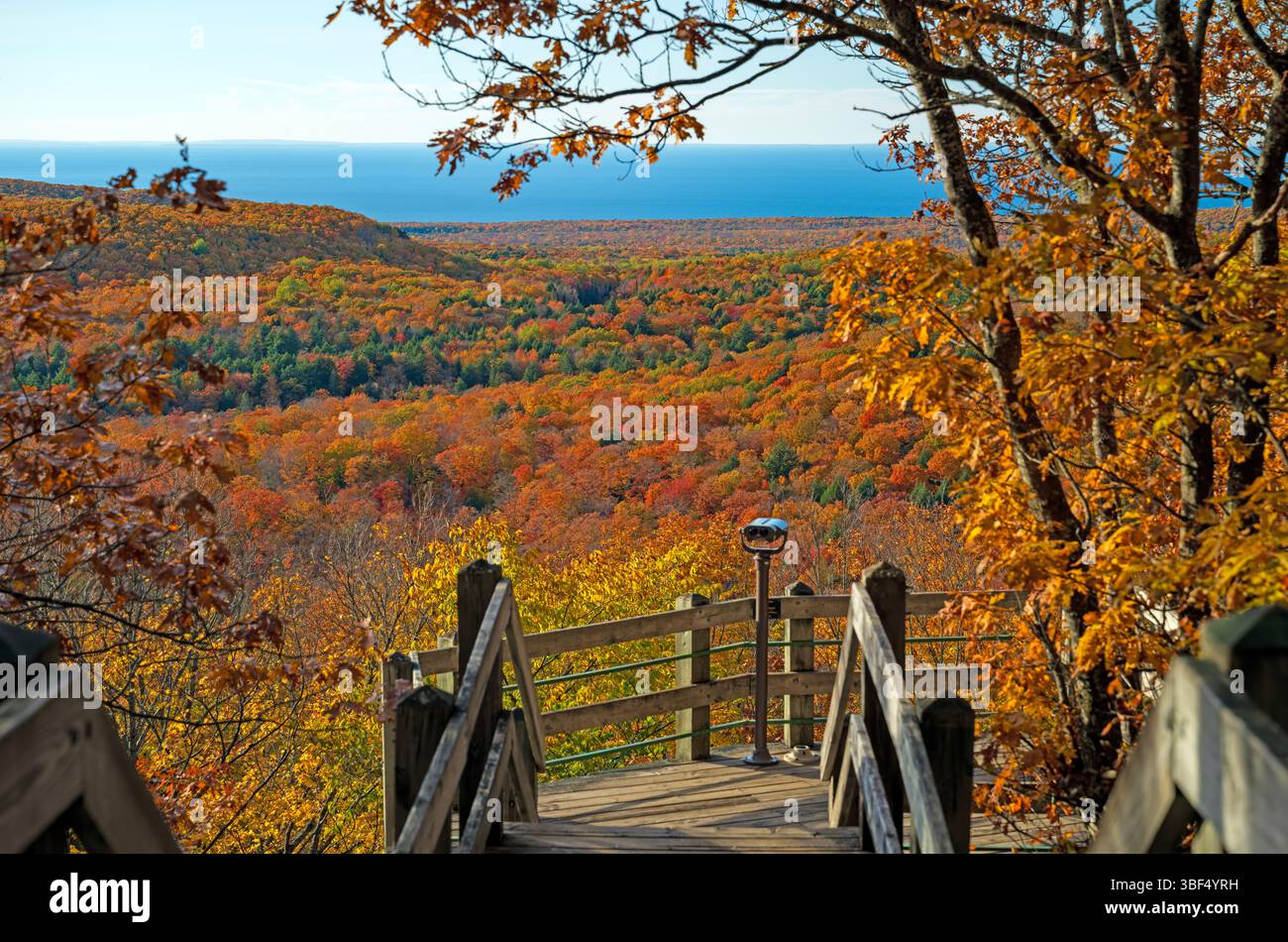 Observation Point in the Peak of Fall in the Porcupine Mountains in ...