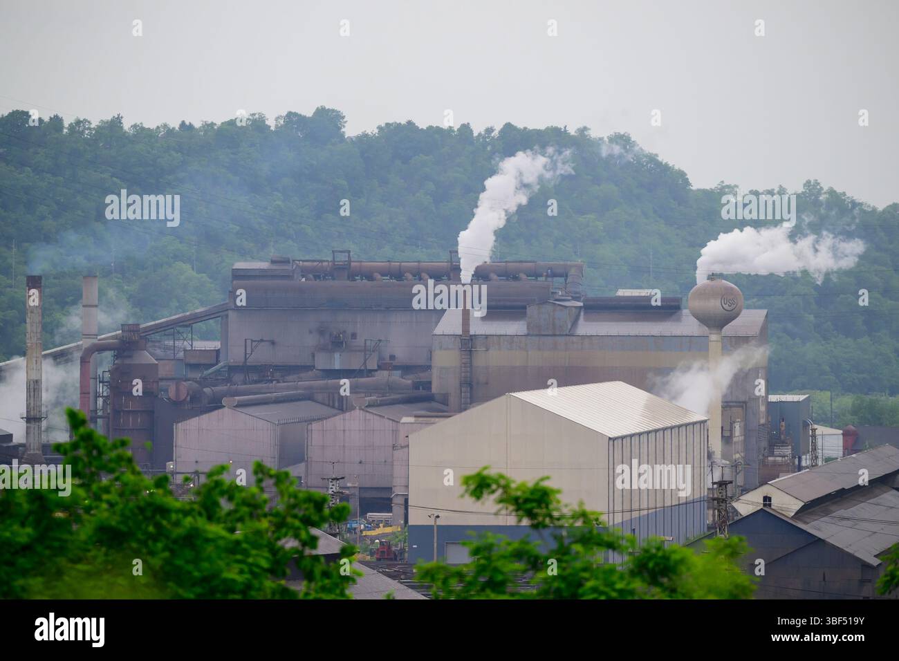Braddock, USA. 30th May, 2025. Steam from the Continuous Strand Caster ...