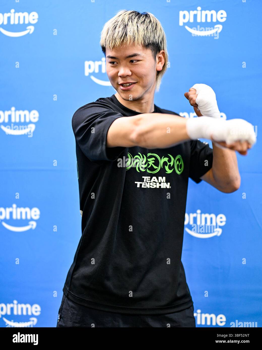 Tenshin Nasukawa of Japan during a public workout at Teiken Boxing Gym ...
