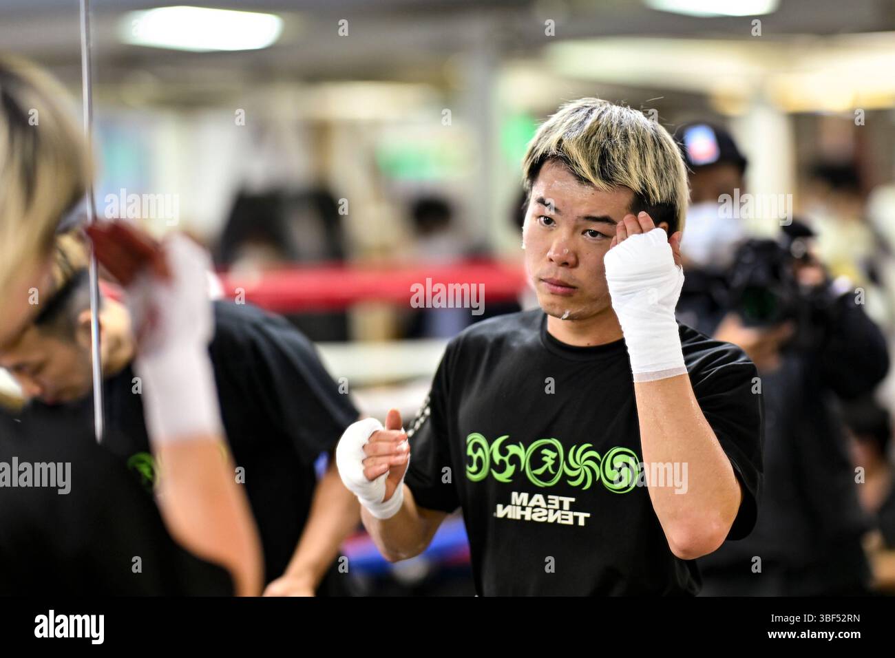 Tenshin Nasukawa of Japan during a public workout at Teiken Boxing Gym ...