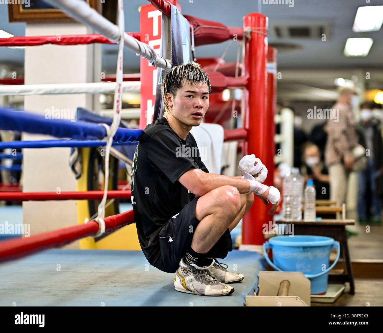 Tenshin Nasukawa of Japan during a public workout at Teiken Boxing Gym ...