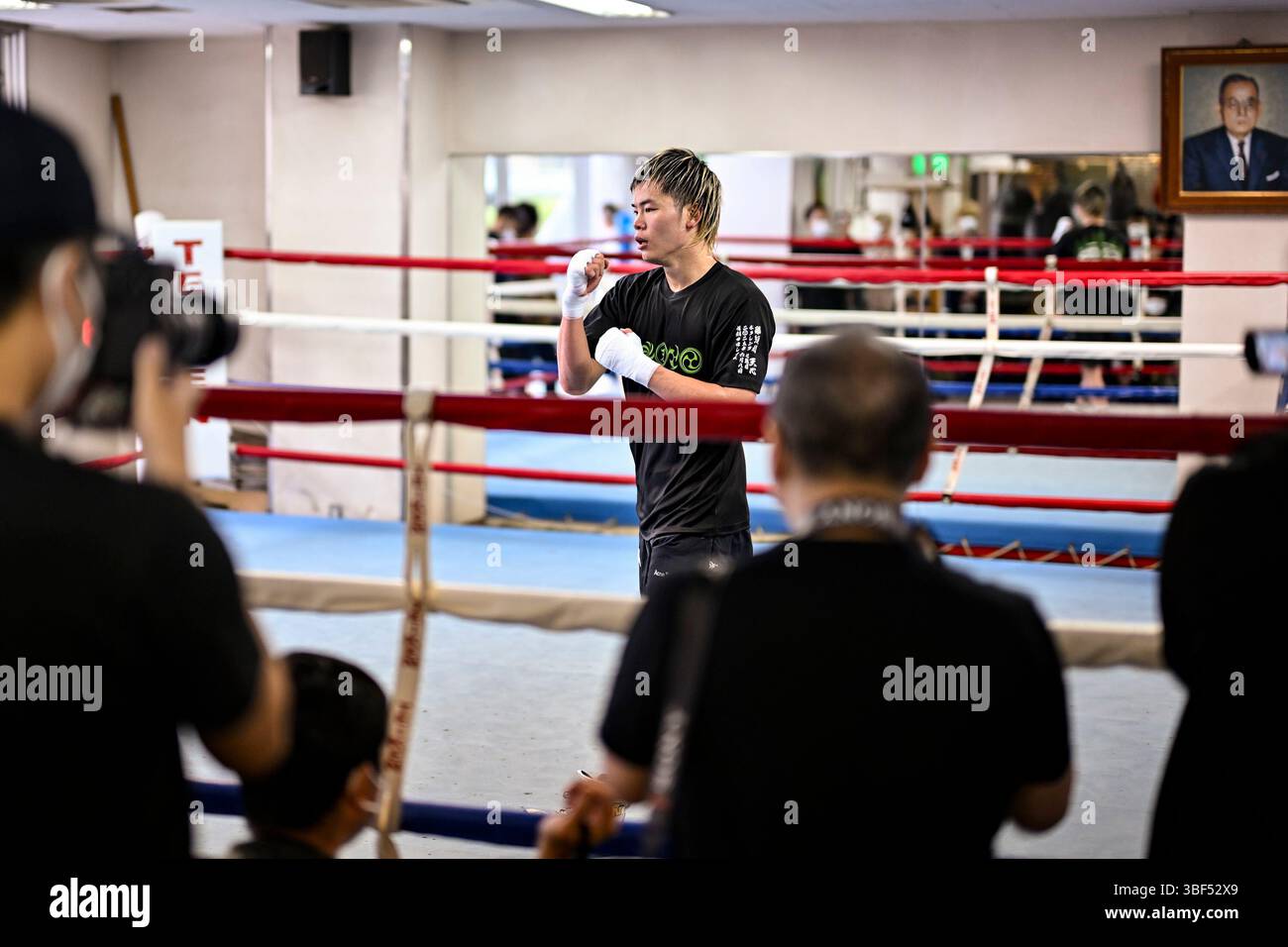 Tenshin Nasukawa of Japan during a public workout at Teiken Boxing Gym ...