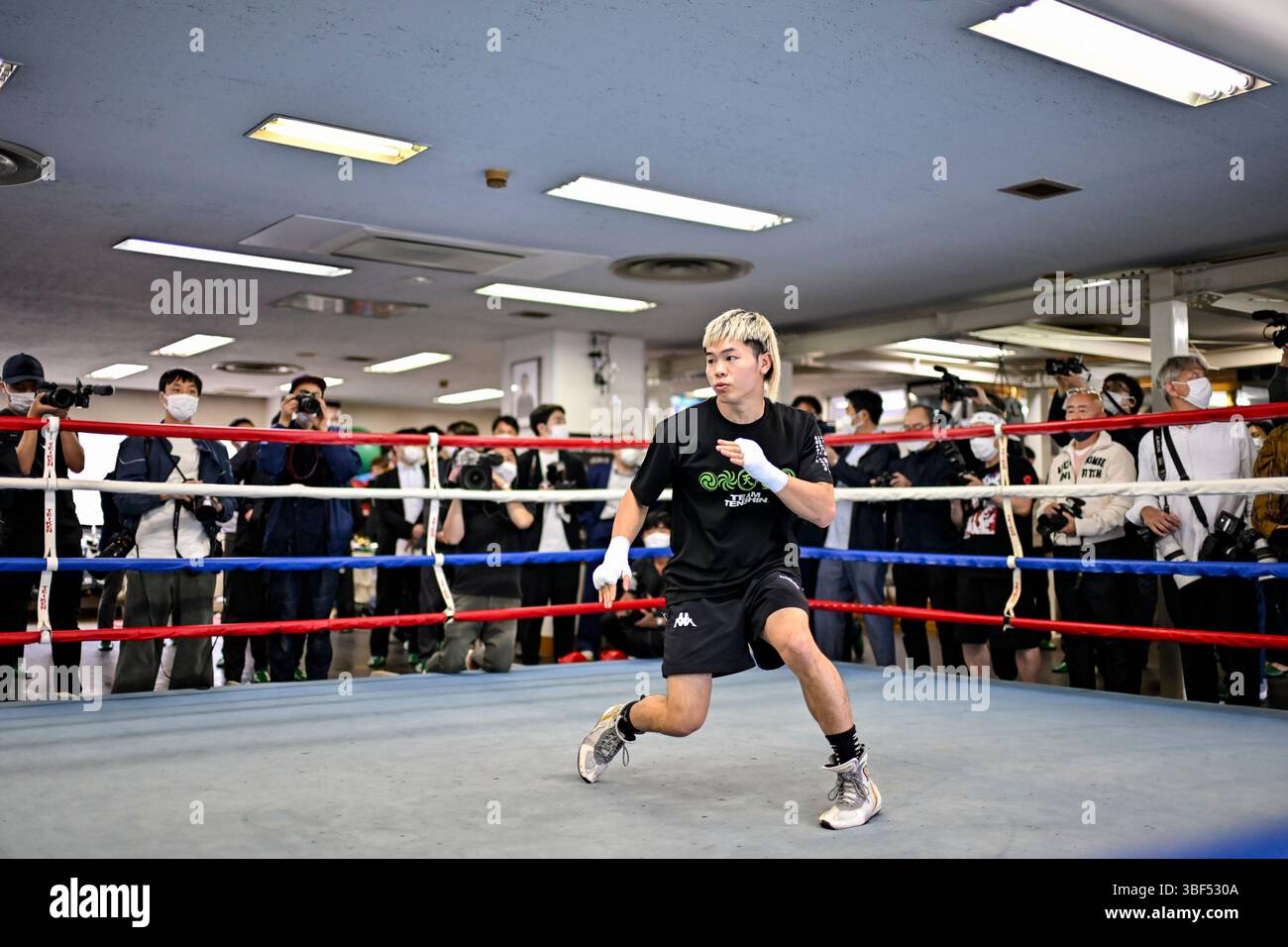 Tenshin Nasukawa of Japan during a public workout at Teiken Boxing Gym ...