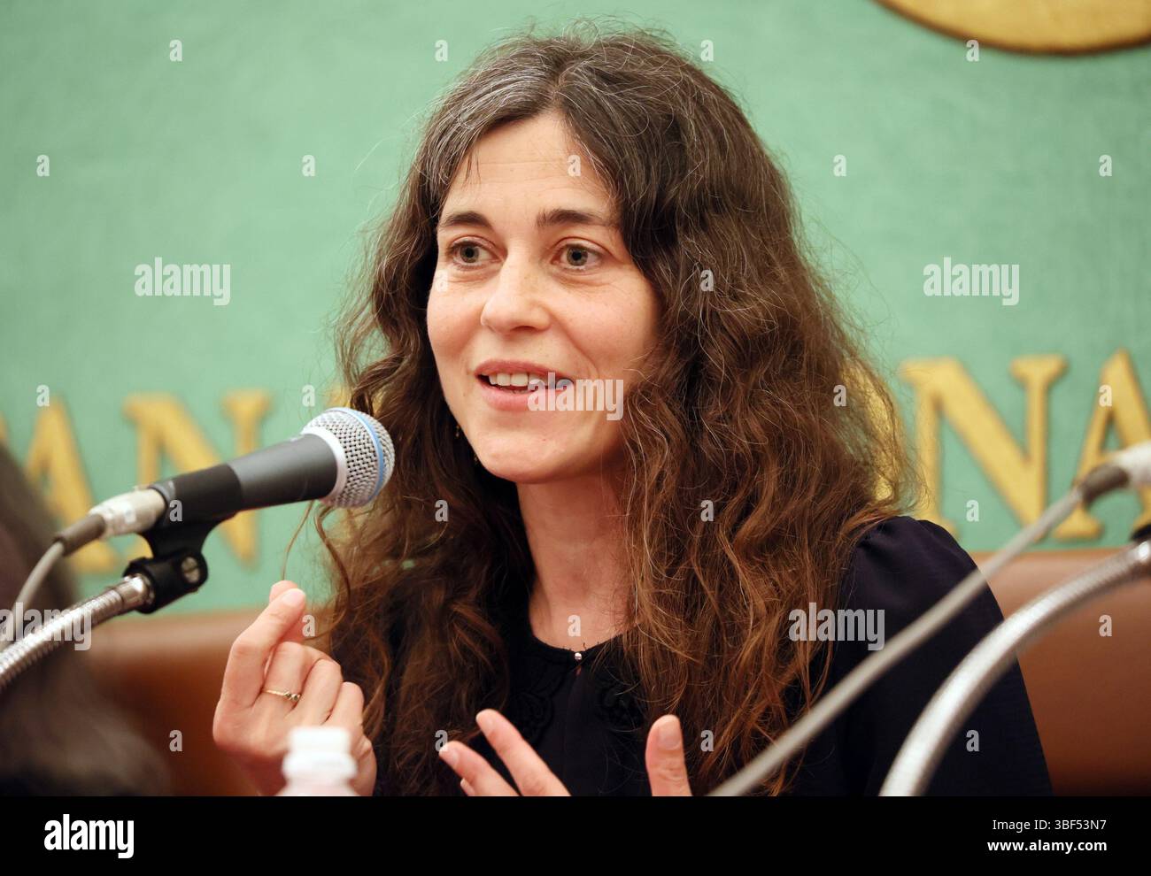 Tokyo, Japan. 30th May, 2025. Legendary Argentine pianist Martha Argerich speaks at the Japan ...