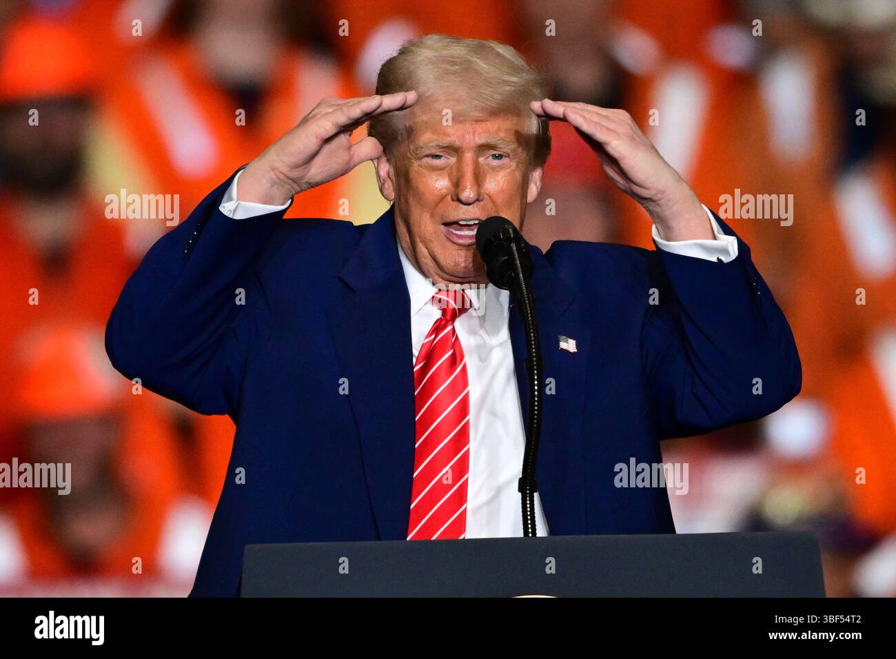 President Donald Trump speaks at the U.S. Steel Mon Valley Works-Irvin ...