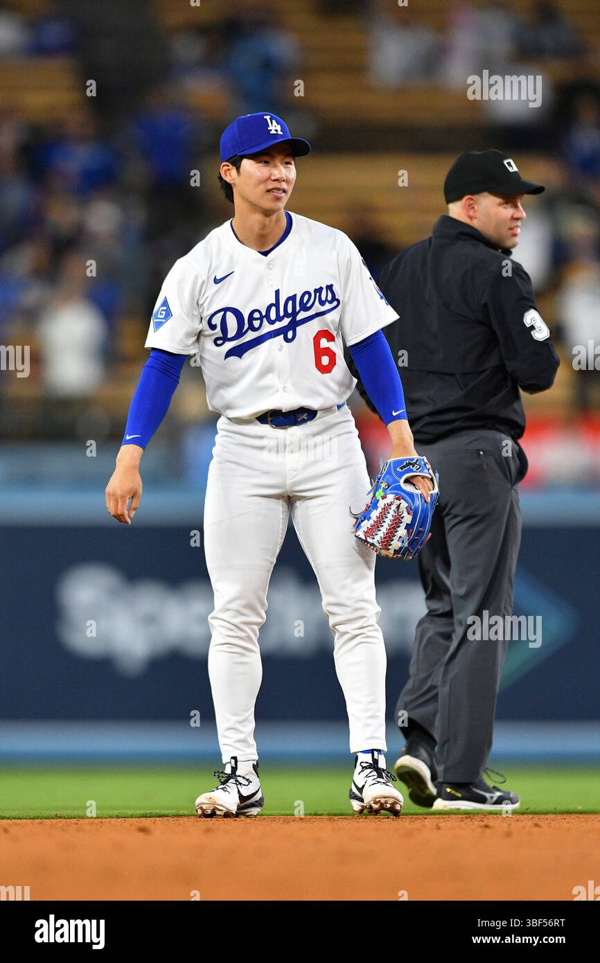 LOS ANGELES, CA - MAY 13: Los Angeles Dodgers shortstop Hyeseong Kim (6 ...