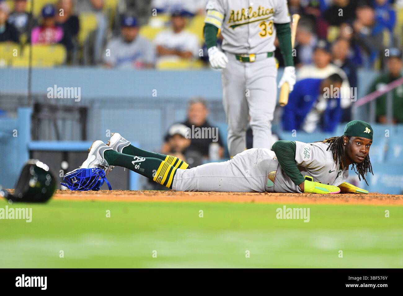 LOS ANGELES, CA - MAY 13: Athletics outfielder Lawrence Butler (4 ...