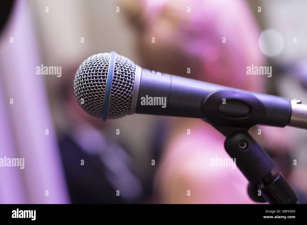 Closeup shoot of Microphone Stock Photo - Alamy