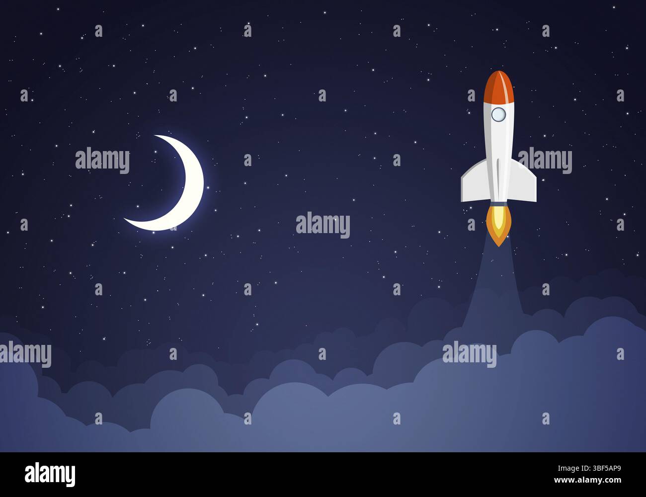 Art launch rocket with sky space. Startup concept Stock Photo - Alamy