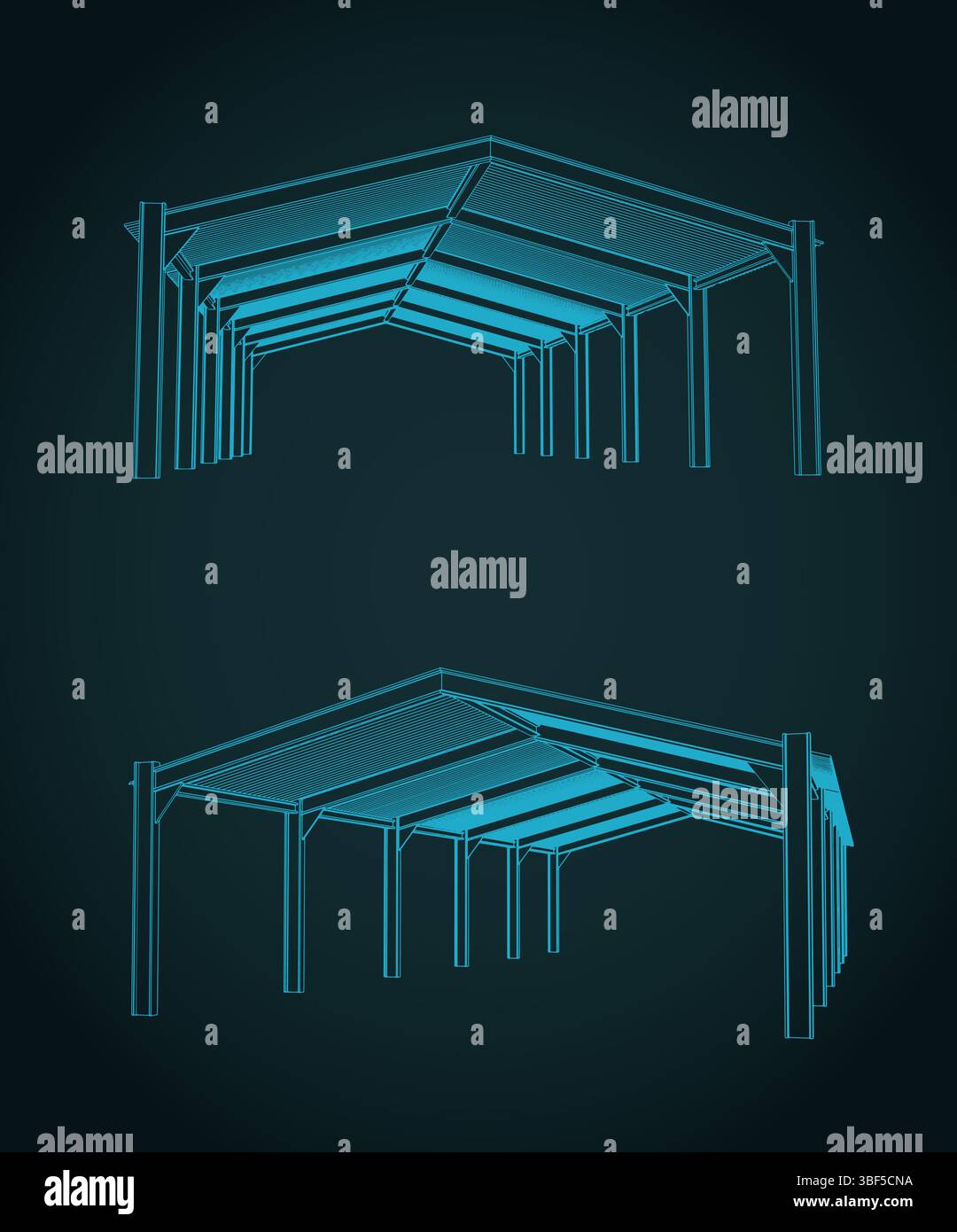 Steel industrial shed Stock Vector Images - Alamy