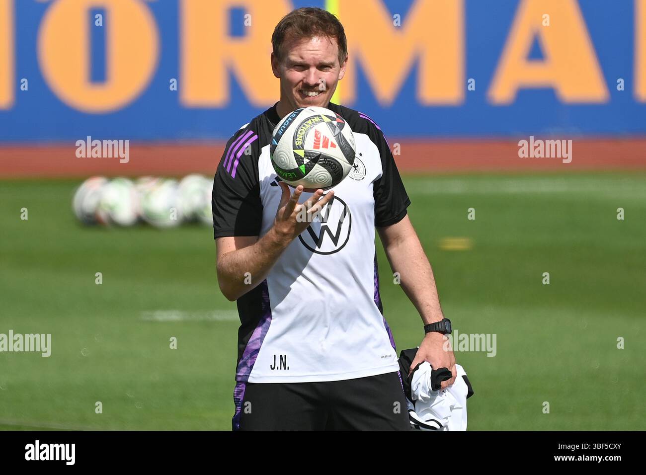 German national coach Julian Nagelsmann (GER), with ball, single image ...