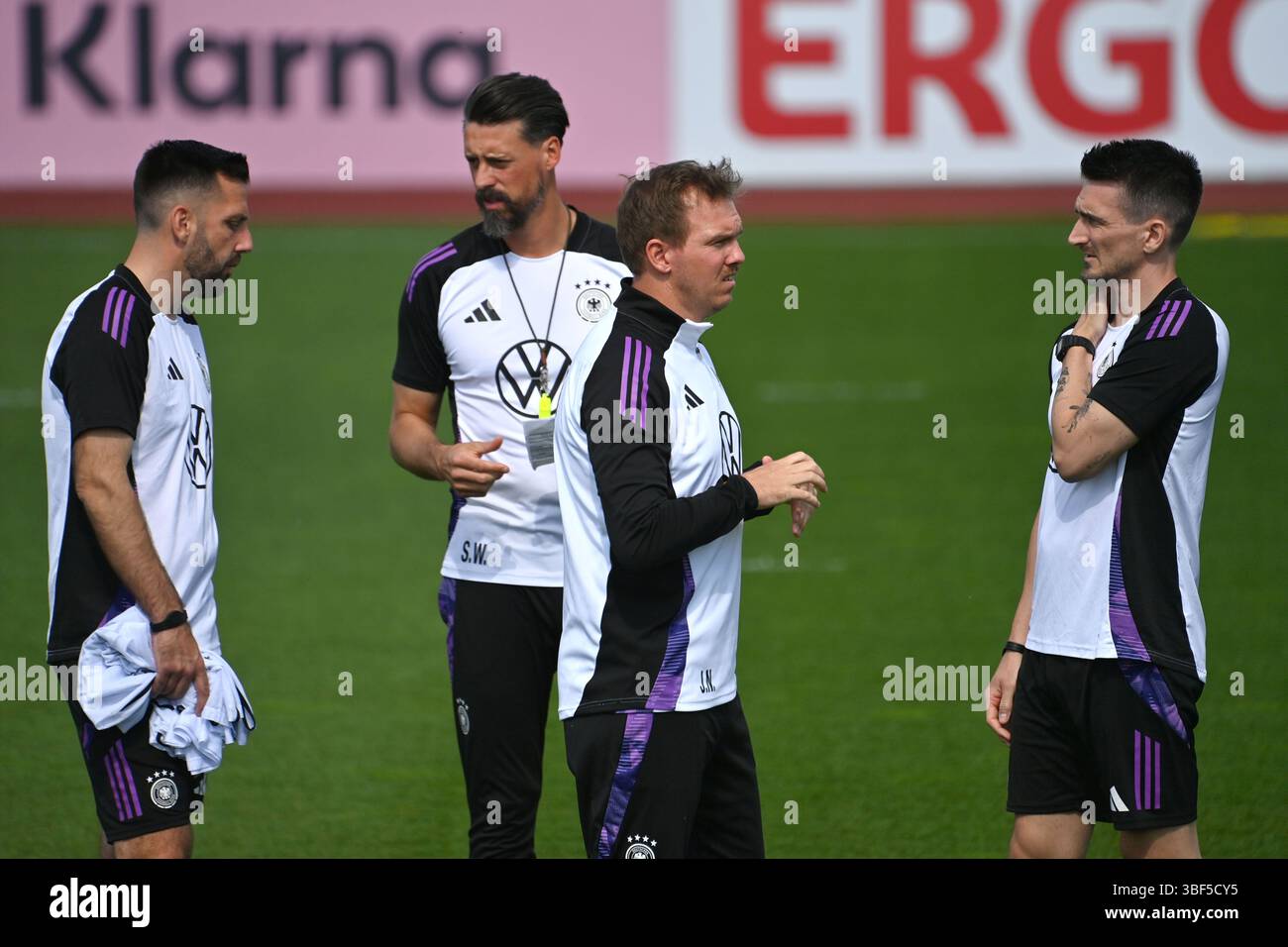 Coaching team: from left: Mads Buttgerei, Sandro Wagner (GER assistant ...