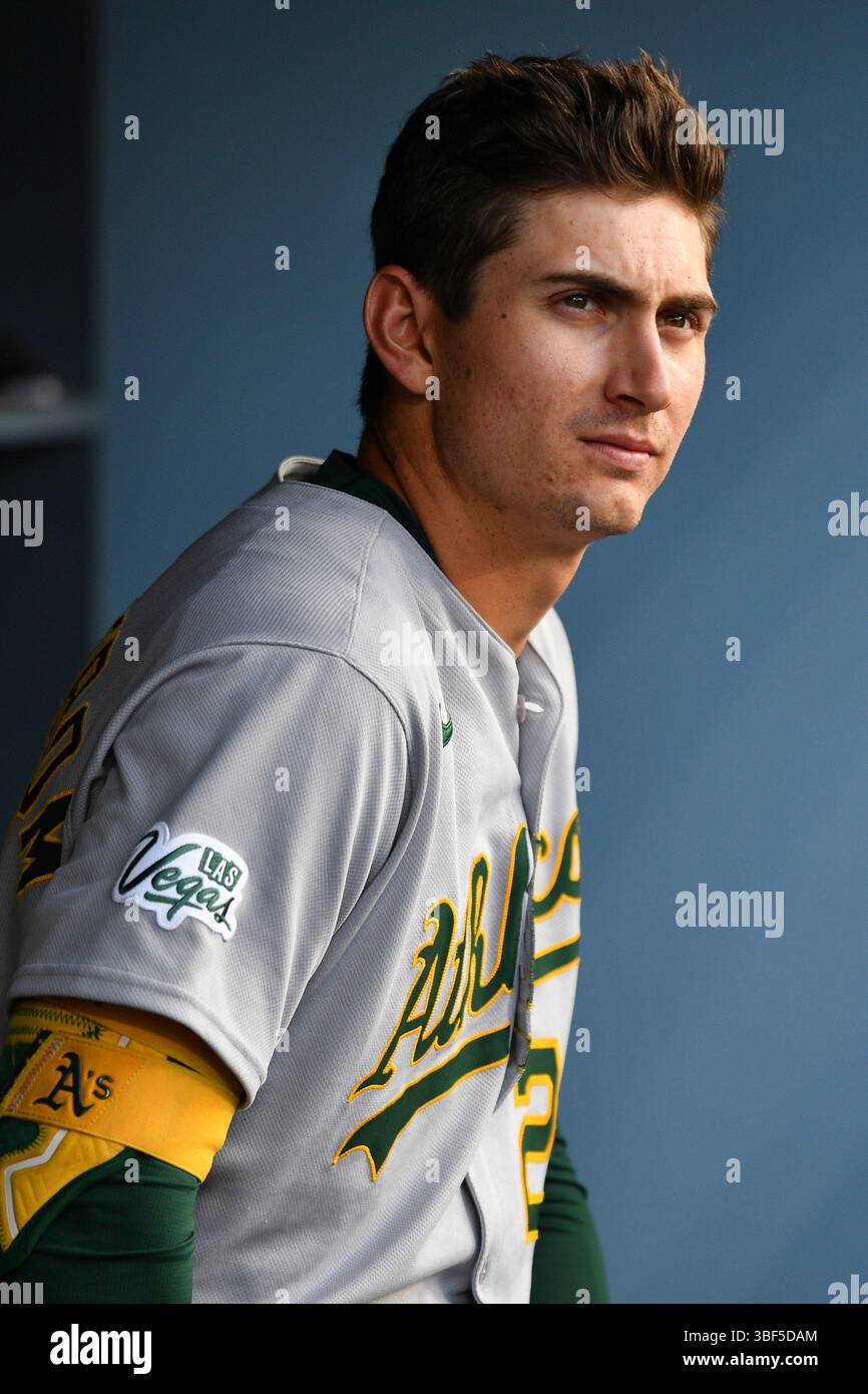 LOS ANGELES, CA - MAY 13: Athletics outfielder Tyler Soderstrom (21 ...
