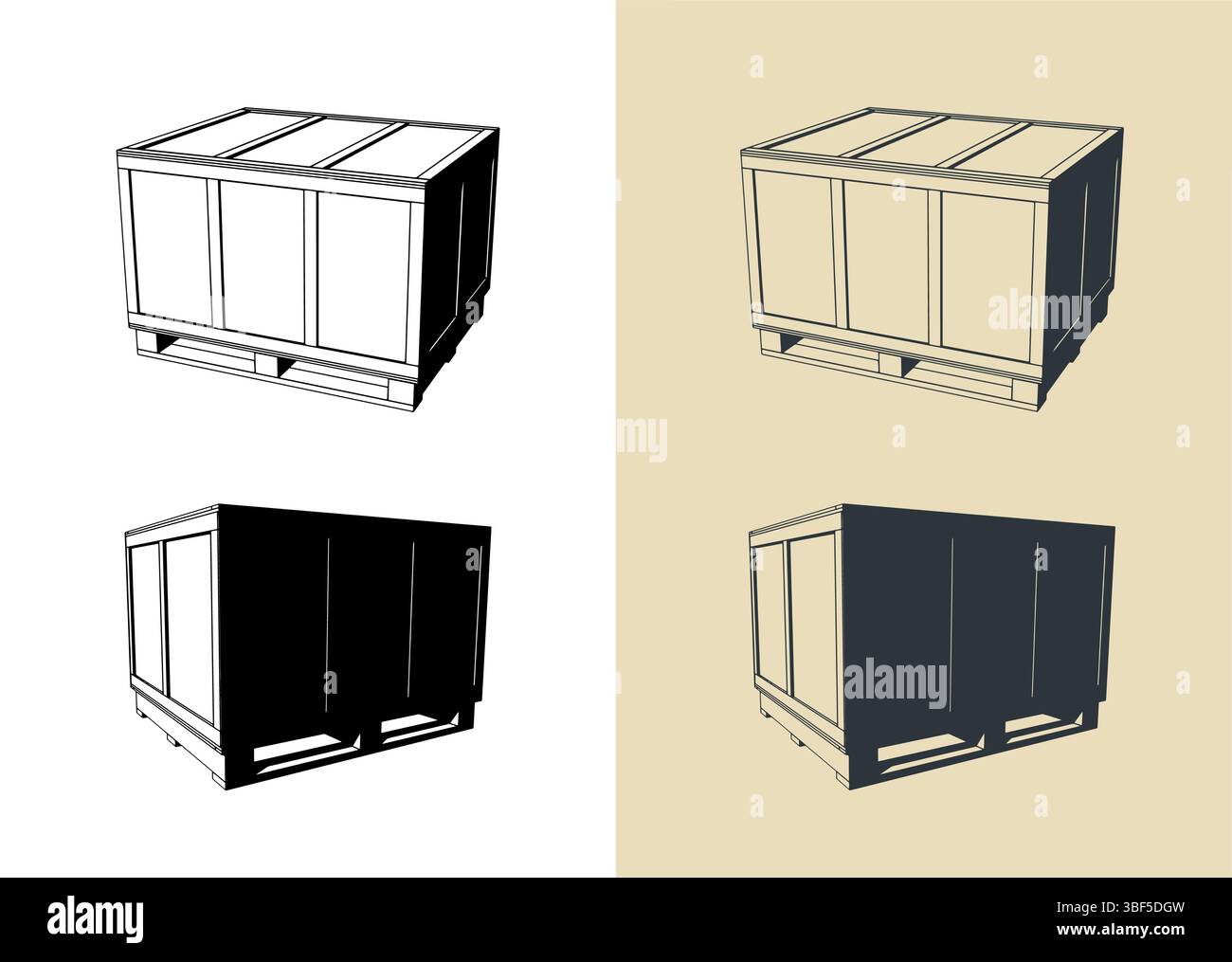 Packaging crate Stock Vector Images - Alamy