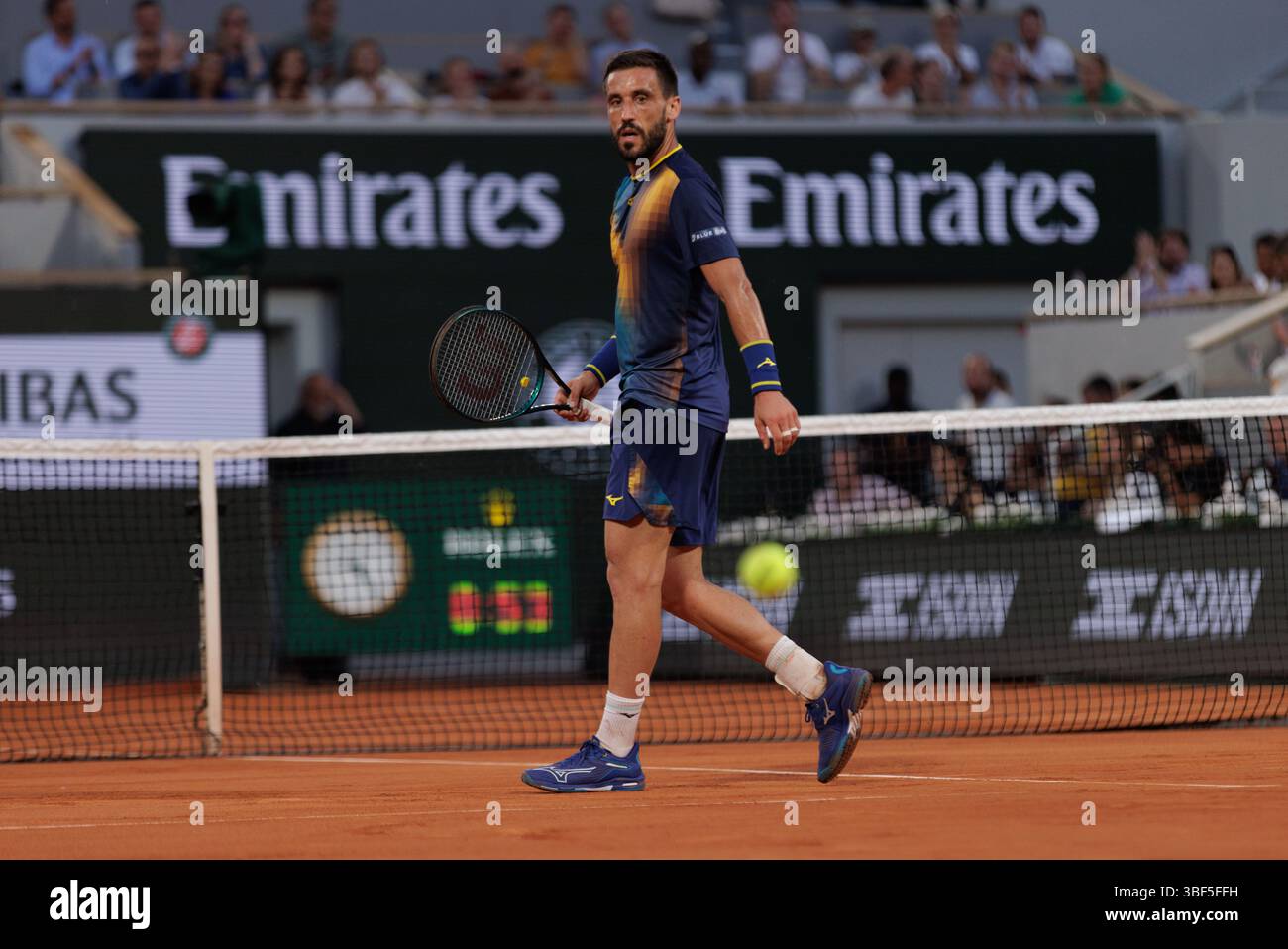 Damir Dzumhur of Bosnia and Herzegovina during the Roland-Garros 2025 ...